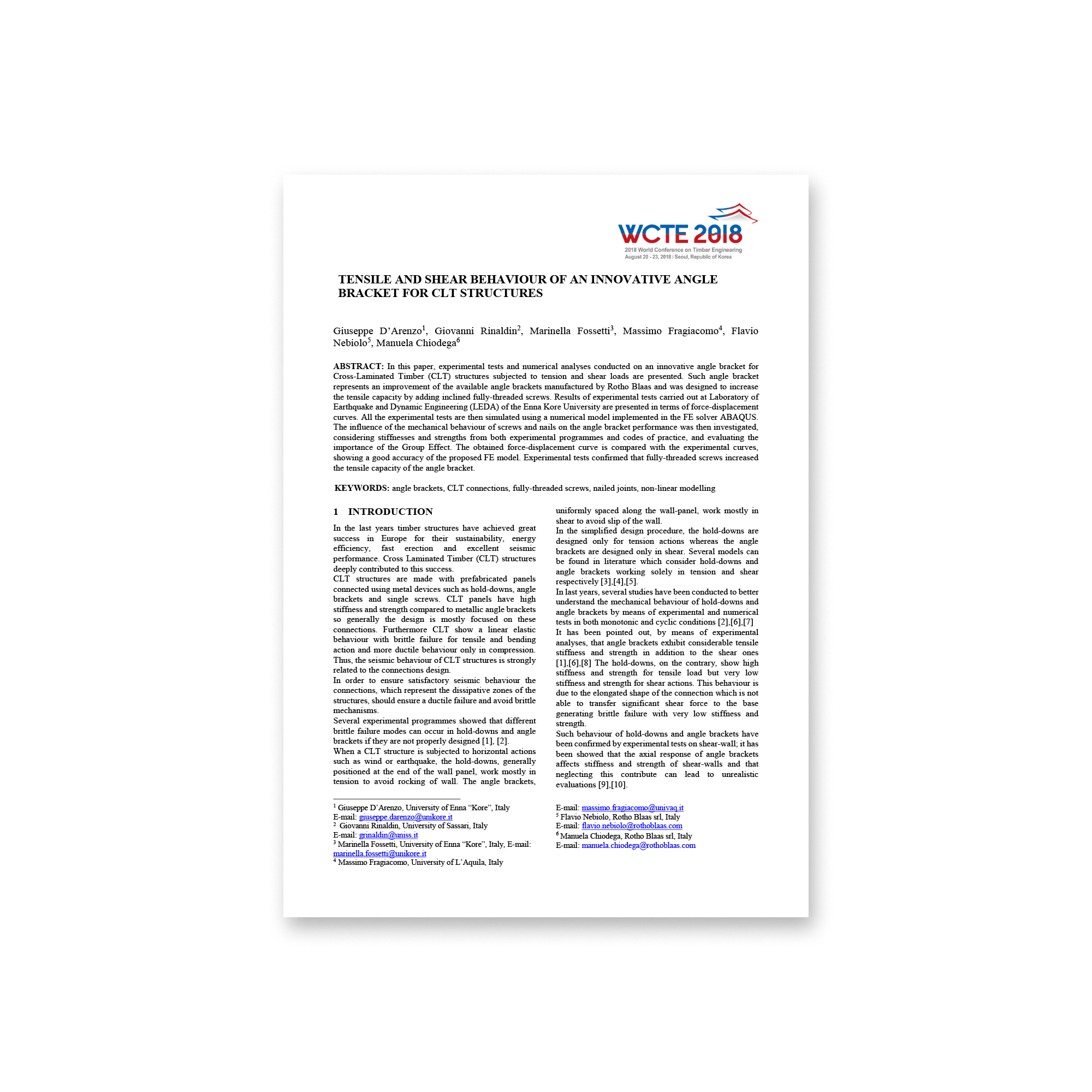 WCTE 2018 - TITAN V INNOVATIVE ANGLE BRACKET FOR CLT